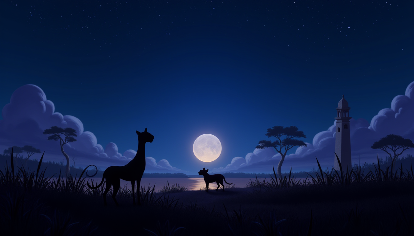 The Moonlit Challenge: Genet and Leopard’s Journey | Kidslaby